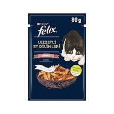 Felıx 80 gr lezzetlı dılımler somonlu Petshop FELIX
