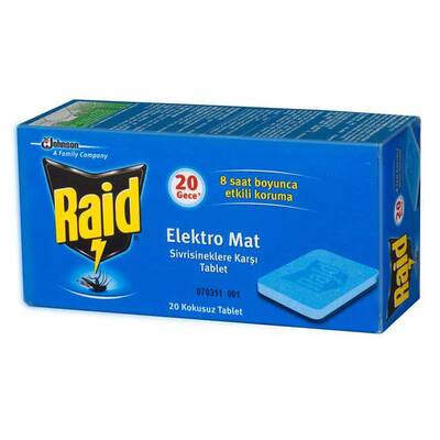 Raıd elektro mat tablet 20 Haşere Öldürücüler RAID
